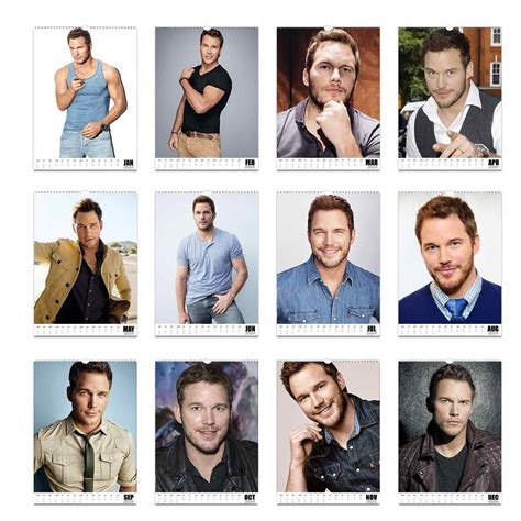 Chris Pratt 2024 Slim Dates Personalised Wall Calendar Etsy