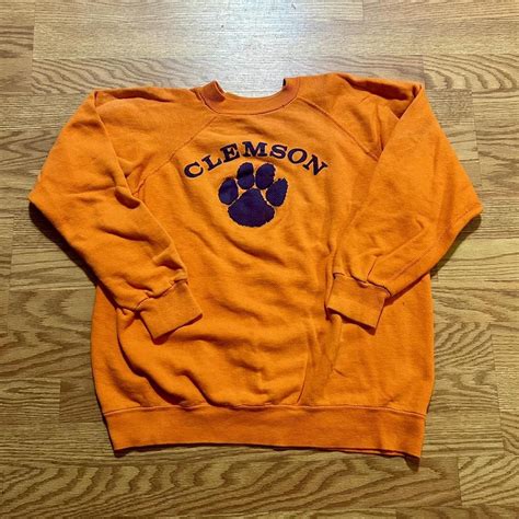 Vintage 80s Clemson Crewneck Sweatshirt Excellent Depop