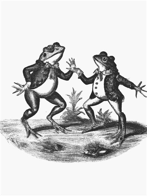 Cottagecore Aesthetic Dancing Frogs Sticker For Sale By Vectorsauce