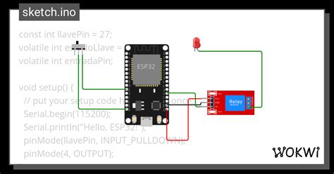 Relé Con Led Wokwi Esp32 Stm32 Arduino Simulator