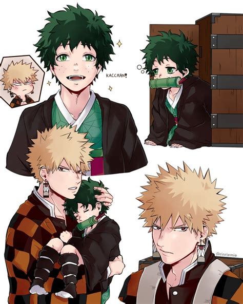 Midoriya Izuku Bakugou Katsuki Kamado Nezuko And Kamado Tanjirou