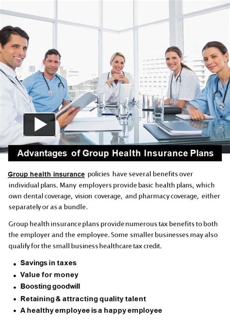 Advantages Of Group Health Insurance Plans Presentation Free To Download