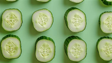Premium Photo Creative Layout Made Of Cucumber On The Green