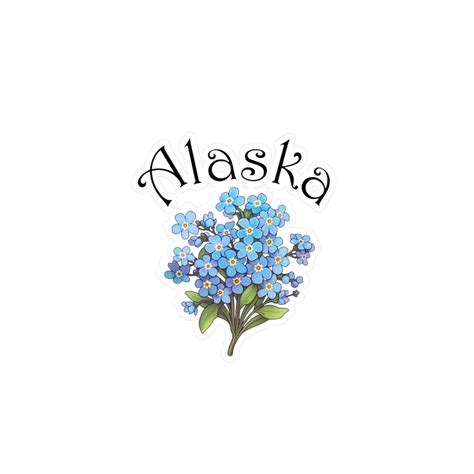 Forget Me Nots Alaska State Flower Sticker Kiss Cut Vinyl Decals Ak