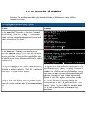 CYB Module Five Lab Worksheet Elitra Pinckney Docx CYB Module Five Lab Worksheet