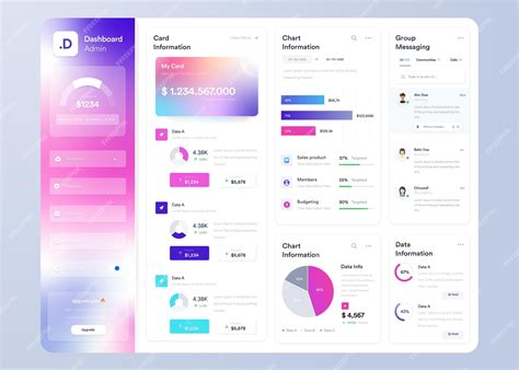 Premium Vector Vector Infographic Dashboard Ui Ux Design With Graphs