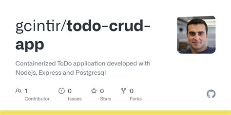Github Gcintirtodo Crud App Containerized Todo Application Developed With Nodejs Express