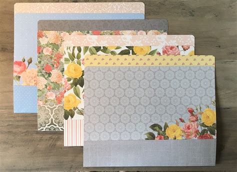Floral File Folders Pretty Desk Accessory Flower Office Etsy