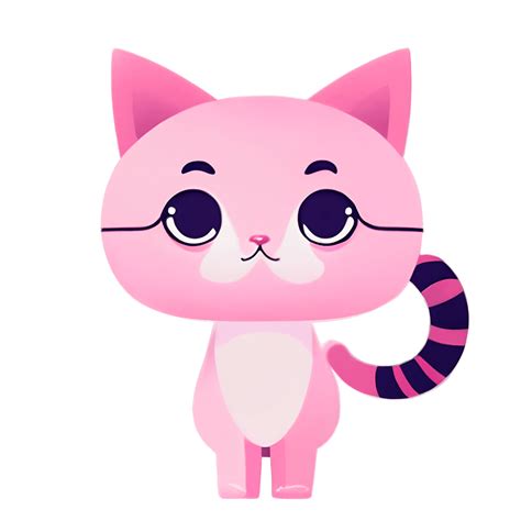 Pink Cat Kawaii Chibi Graphic · Creative Fabrica