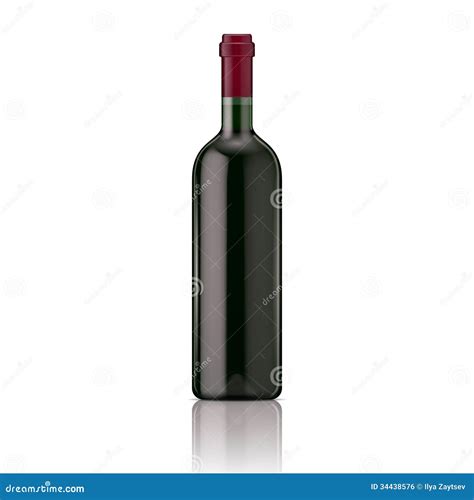 Red Wine Bottle Stock Vector Illustration Of Glass 34438576