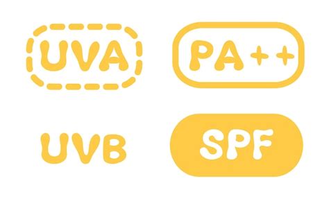 Premium Vector Set Of Uva Uvb Spf Pa Icons In Cute Cartoon Flat Style Premium Vector Set Of Uva Uvb Spf Pa Icons In Cute Cartoon Flat Style