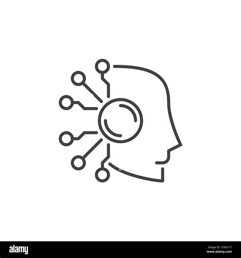 Ai Head Vector Artificial Intelligence Robot Concept Outline Icon
