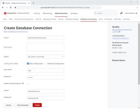 Deploy An Integration With An External Database Outsystems 11