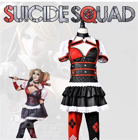 Movie Batman Arkham Asylum City Harley Quinn Cosplay Costume Halloween