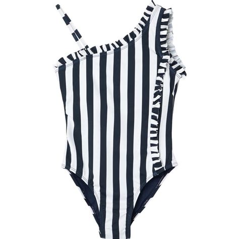 Mini Ruffles One Piece Swimsuit Navy Habitual Swim Maisonette
