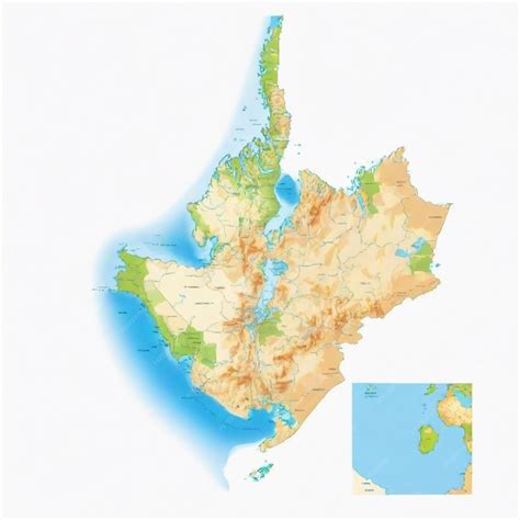 Conjunto De Vectores Del Mapa Fondo Blanco Aislado Vector Premium