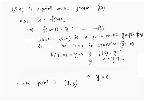 Solved Function Transformation If 5 4 Is A Point On The Graph Of F