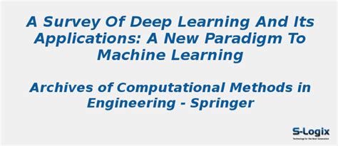 Survey Of Deep Learning S Logix
