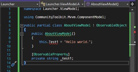 Editor Issues While Using ObservableProperty Issue 57