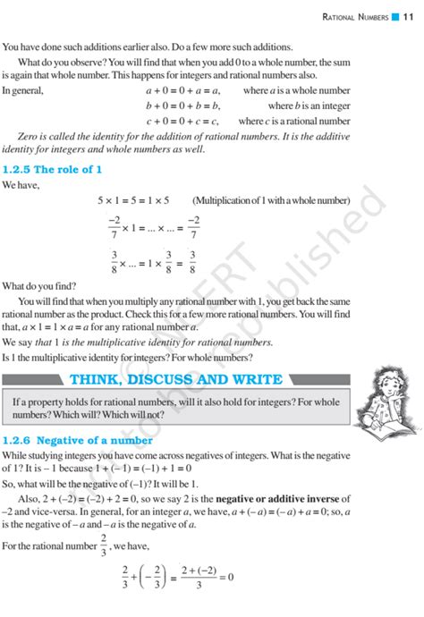 NCERT Book Class Maths Chapter Rational Numbers