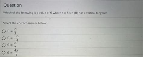 Solved Which of the following is a value of θ where Chegg