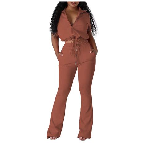 Jhlzhs Pant Suits For Women Dressy Wedding Guest Womens Solid Color