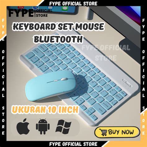 Jual Keyboard Mouse Bluetooth Wireless USB Office Silent Click Tipis
