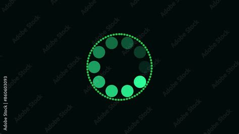 Loading Spinner Animation On Black Background Loop Animation Of