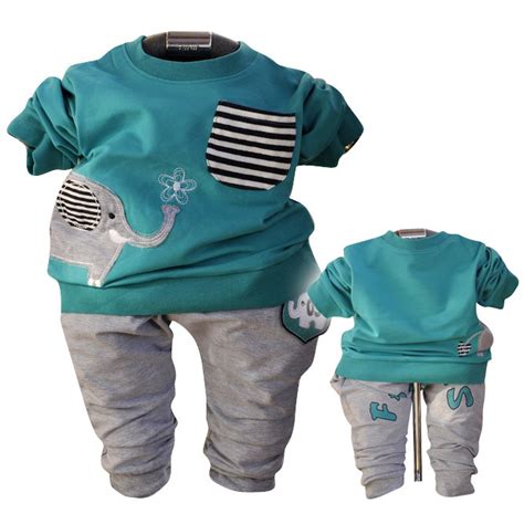 Купить Baby Одежда наборы baby милый маленький мультфильм слон вышивка ...
