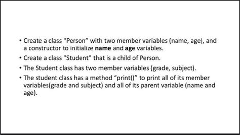 Solved • Create A Class Person With Two Member Variables