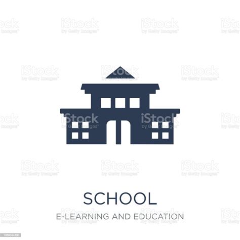 학교 아이콘입니다 E러닝에서 흰색 배경 및 교육 컬렉션에 최신 유행 플랫 벡터 학교 아이콘 가방에 대한 스톡 벡터 아트 및 기타 이미지 Istock