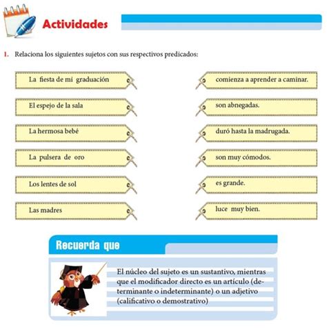 Ejercicios De Sujeto Y Predicado 3 Primaria NBKomputer