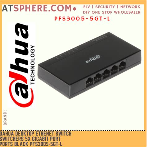 Dahua Desktop 5 Port Ethernet Switch Switches 5x Gigabit Port Ports Black Pfs3005 5gt L Lazada