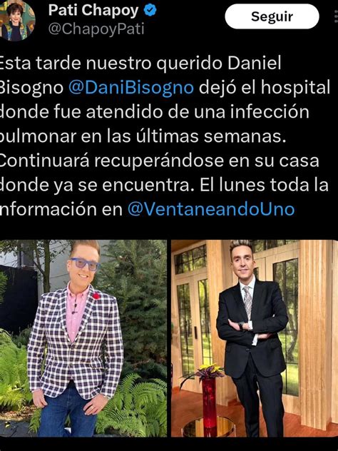 Daniel Bisogno Sale Del Hospital Luego De Un Mes Internado Infobae