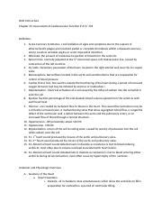 Chapter Assessment Of Cardiovascular Function Docx NUR Lecture Chapter Assessment
