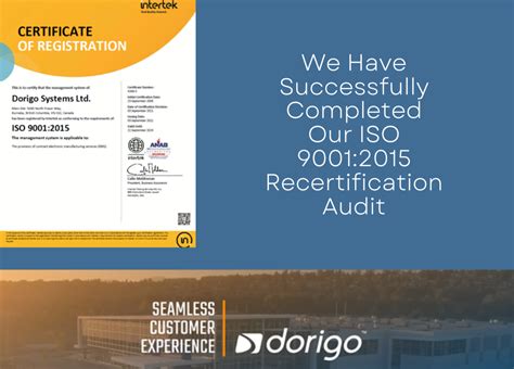 Dorigo Systems Successfully Completes Iso 9001 2015 Recertification