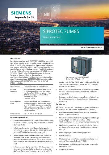 SIPROTEC SA SIEMENS Energy Automation And Smart Grid PDF Katalog Technische Unterlagen