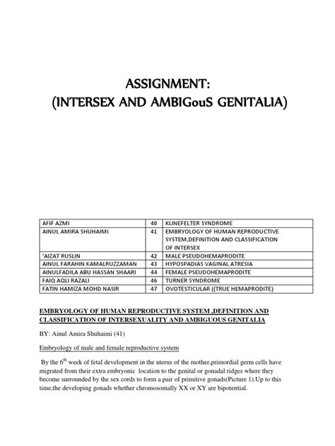 Intersex And Ambigous Genitalia Pediatric Urology Pdf Adrenal Gland
