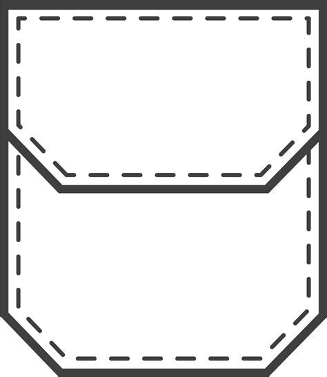 Denim Pocket Patch Outline Element For Uniform Or Casual Style Clothes