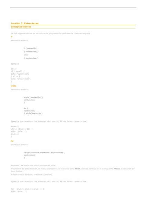 pdf de programación lección 3 estructuras manual de php