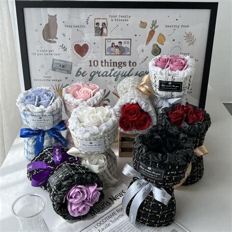 3 Stalk Soap Rose Mini Bouquet Valentine T Birthday Romantic Flower
