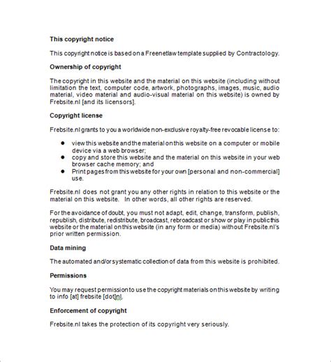 Permission To Use Copyrighted Material Template