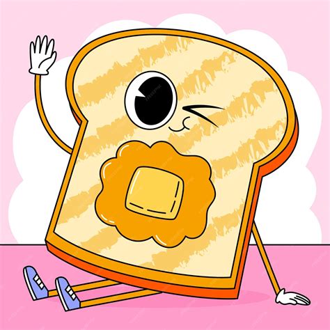 손으로 그린 토스트 만화 그림 무료 벡터