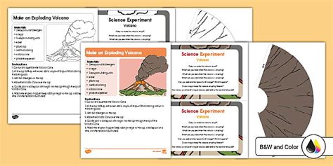 Second Grade Make An Exploding Volcano Science Worksheet