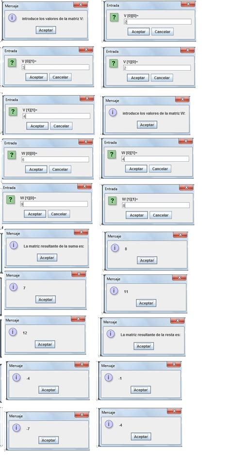 Ilerajavaii Suma Y Resta De Matrices