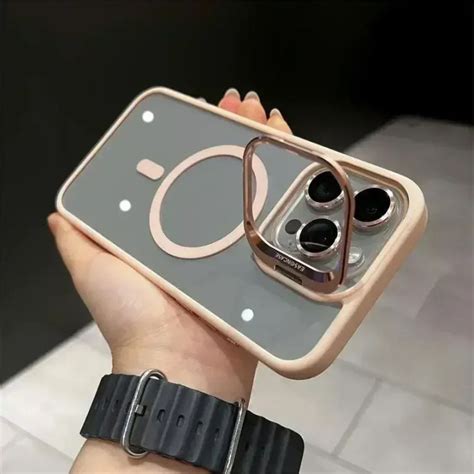 แถมตัวป้องกันของขวัญเลนส์กล้อง เคสโทรศัพท์แม่เหล็กขาตั้งสำหรับ Iphone