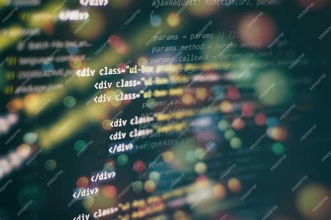 Uso De Css Javascript E Html Monitore O Close Up Do Código Fonte Da