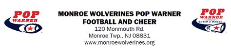 Monroe Wolverines Pop Warner Football And Cheer Home