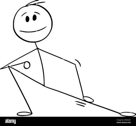Pose Of Body Stretching Vector Cartoon Stick Figure O