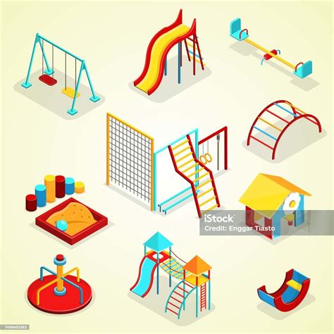 City Map Constructor Isometric Elements Collection Stock Illustration